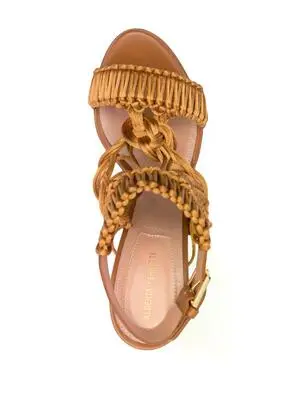 Alberta Ferretti Braided Leather Platform Sandals