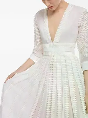 Elie Saab V-neck Dress With Ladder Stitch Detailing