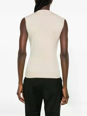 Sportmax Fringed Crystal-embellished Crewneck Top - Neutrals