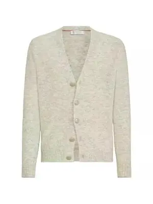 Brunello Cucinelli Alpaca, Cashmere And Wool Cardigan - Grey