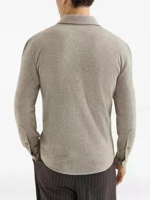 Brunello Cucinelli Virgin Wool, Cashmere And Silk Knit Shirt - Grey