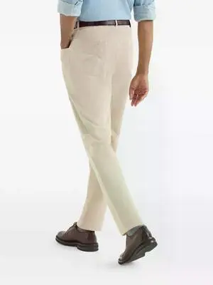 Brunello Cucinelli Garment-dyed Five-pocket Trousers In Cotton Narrow-wale Corduroy - Neutrals