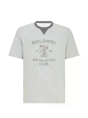 Brunello Cucinelli Cotton-jersey Crew-neck T-shirt With Print - Grey
