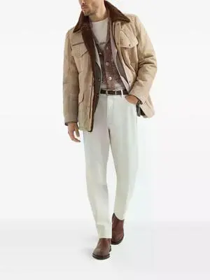 Brunello Cucinelli Shearling Lined Leather Safari Jacket