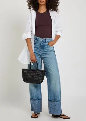 Tory Burch Logo Straight-leg Denim Jeans