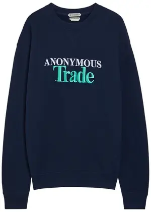 JW Anderson Embroidered Cotton Sweatshirt - Navy