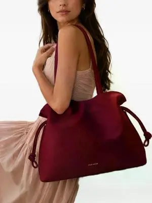 ESIN AKAN Large Emma Leather Tote Bag - Red