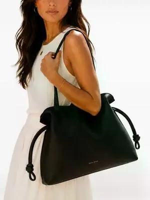 ESIN AKAN Large Emma Leather Tote Bag - Black