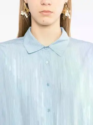 JNBY Crinkle-effect Striped Shirt Dress