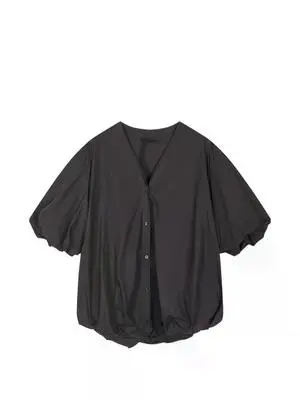 JNBY Puff Sleeve V-neck Blouse - Grey