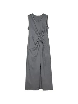 JNBY Twist Detail Front Slit Dress - Grey