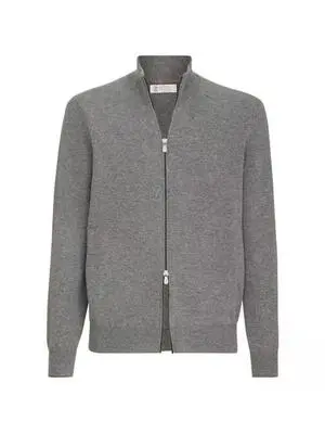 Brunello Cucinelli Zip-up Cardigan - Grey