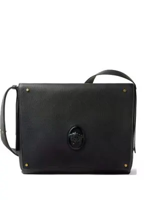 Versace Medusa Biggie Leather Messenger Bag - Black