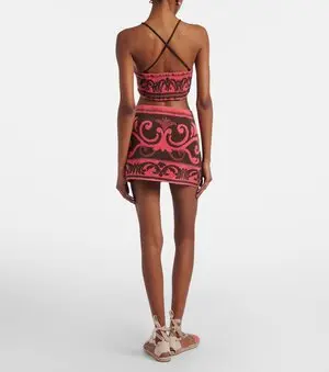 Valentino Garavani Cotton Terry Jacquard Mini Skirt