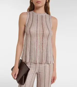 Missoni Sequined Striped Lame Top - Multicoloured