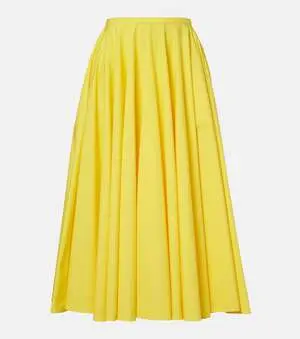 Givenchy Pleated Cotton Midi Skirt