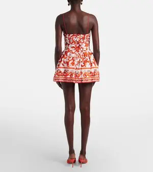 Dolce & Gabbana Majolica Printed Cotton Poplin Minidress