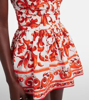 Dolce & Gabbana Majolica Printed Cotton Poplin Minidress
