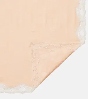 Chloé Embellished Lace-trimmed Silk Jacquard Scarf