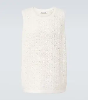 FRAME Crochet Cotton-blend Tank Top