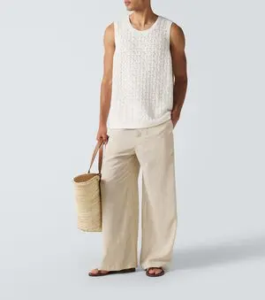 FRAME Crochet Cotton-blend Tank Top