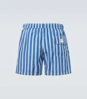 Fedeli Striped Swim Trunks - Blue