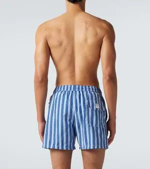 Fedeli Striped Swim Trunks - Blue