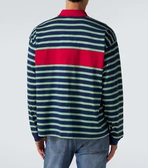 Versace Striped Cotton Jersey Polo Shirt