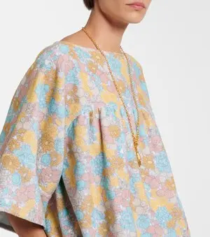 Chloé Gathered Floral Cotton Top - Multicoloured
