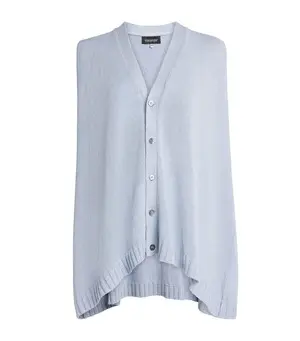 Eskandar Sleeveless Linen-organic Cotton Cardigan - Blue