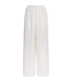 Eskandar Silk Plissé Wide-leg Trousers - White