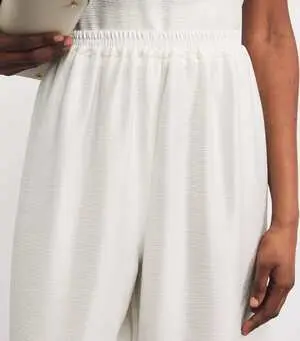 Eskandar Silk Plissé Wide-leg Trousers - White