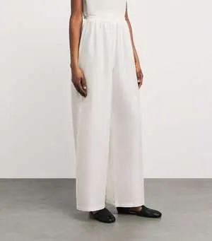 Eskandar Silk Plissé Wide-leg Trousers - White