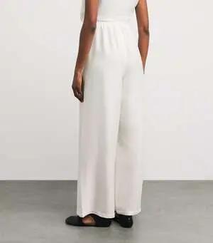 Eskandar Silk Plissé Wide-leg Trousers - White