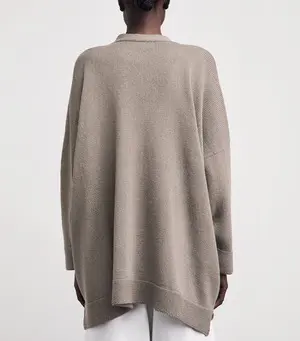 Eskandar Linen And Organic Cotton V-neck Cardigan - Neutral
