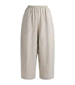 Eskandar Linen-blend Wide-leg Trousers - Neutral