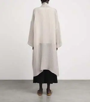 Eskandar Linen-blend Longline Cardigan