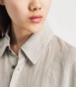 Eskandar Linen-blend Stripe Shirt Dress