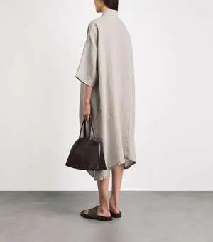 Eskandar Linen-blend Stripe Shirt Dress