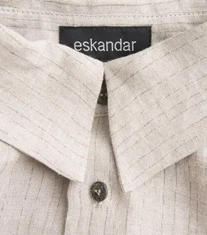 Eskandar Linen-blend Stripe Shirt Dress