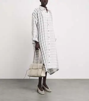 Eskandar Linen A-line Midi Shirt Dress