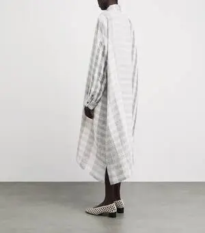 Eskandar Linen A-line Midi Shirt Dress