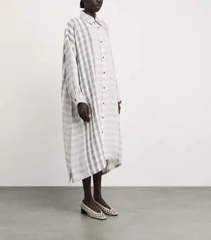 Eskandar Linen A-line Midi Shirt Dress