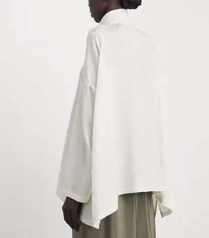 Eskandar Silk Jacquard Double-stand Collar Shirt