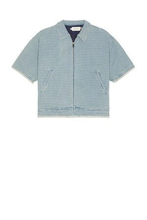 HONOR THE GIFT Vintage Indigo Zip Front Short Sleeve Jacket
