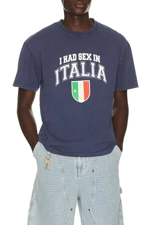 CARNE BOLLENTE Ciao Bella Tee - Navy