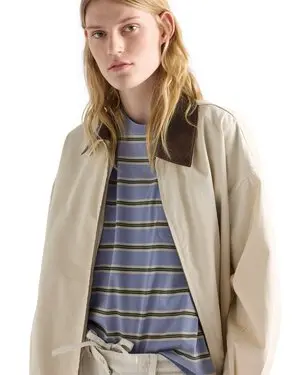 Prada Striped Cotton Jersey T-shirt - Periwinkle/lime