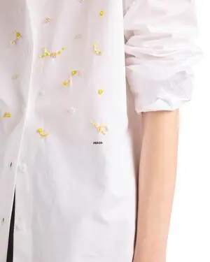 Prada Embroidered Poplin Shirt