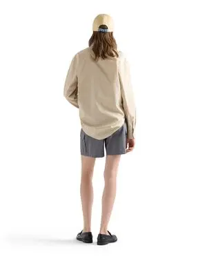 Prada Embroidered Poplin Shirt - Desert Beige