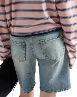 Prada Washed Denim Bermuda Shorts - Navy